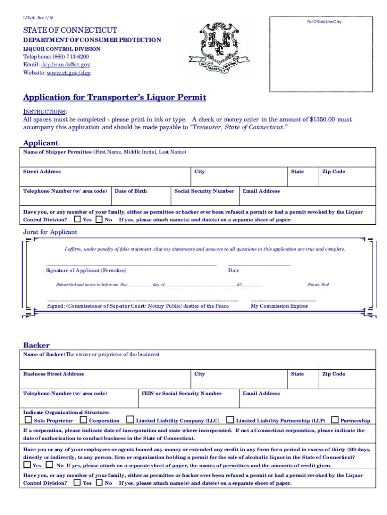 Fillable Online portal.ct.govDCPLiquor-Control-DivisionLiquor Permit Applications and Forms - CT ...