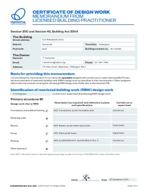 Fillable Online Memorandum From Licensed Building Practitioner ...