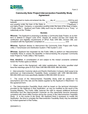 Fillable Online puc.sd.govcommissionPublicationInterconnection Feasibility Study Form Agreement ...