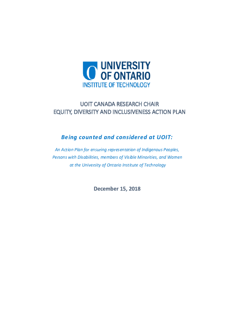 Fillable Online shared.uoit.cashareddepartmentUOIT Canada Research Chair Equity Action Plan Fax ...