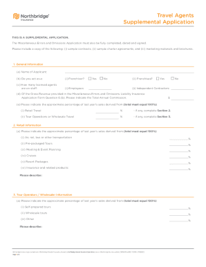 Fillable Online Travel Agents Supplemental Application-A3875EXB-English ...
