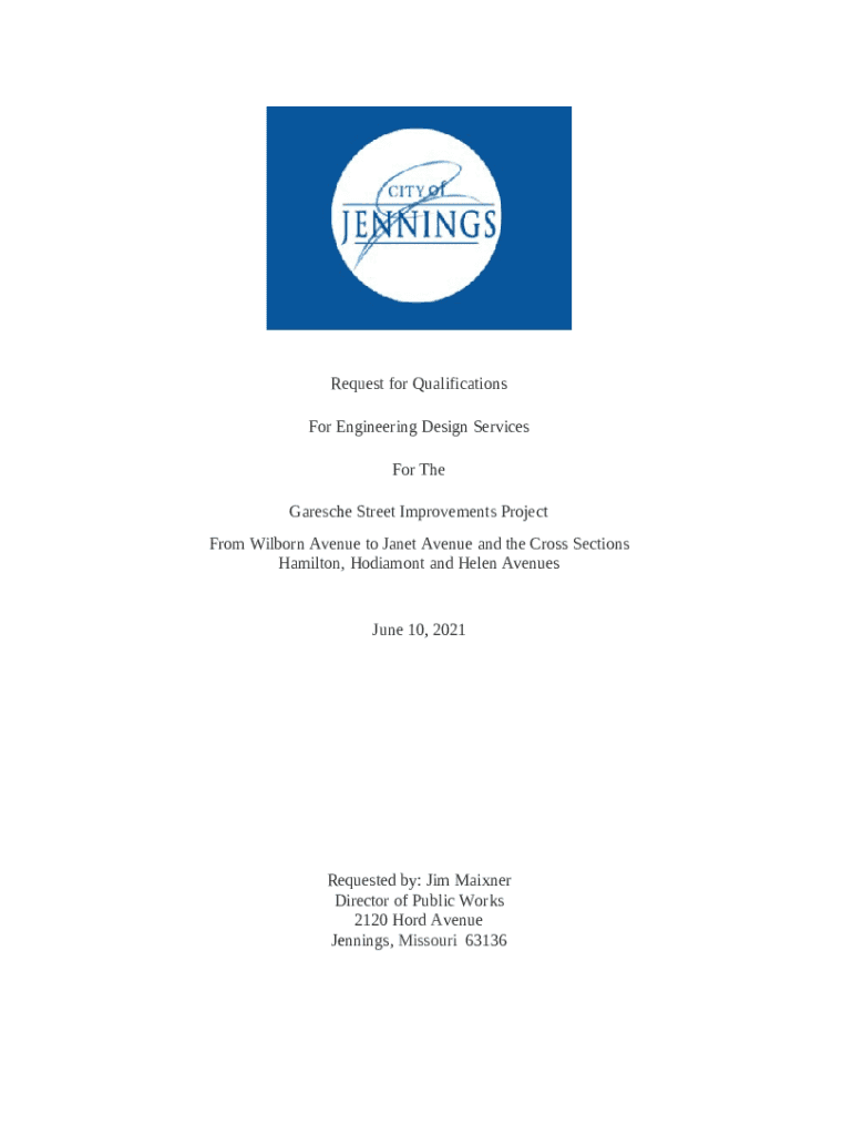 REQUEST FOR QUALIFICATIONS Engineering Design Services ... Doc Template ...