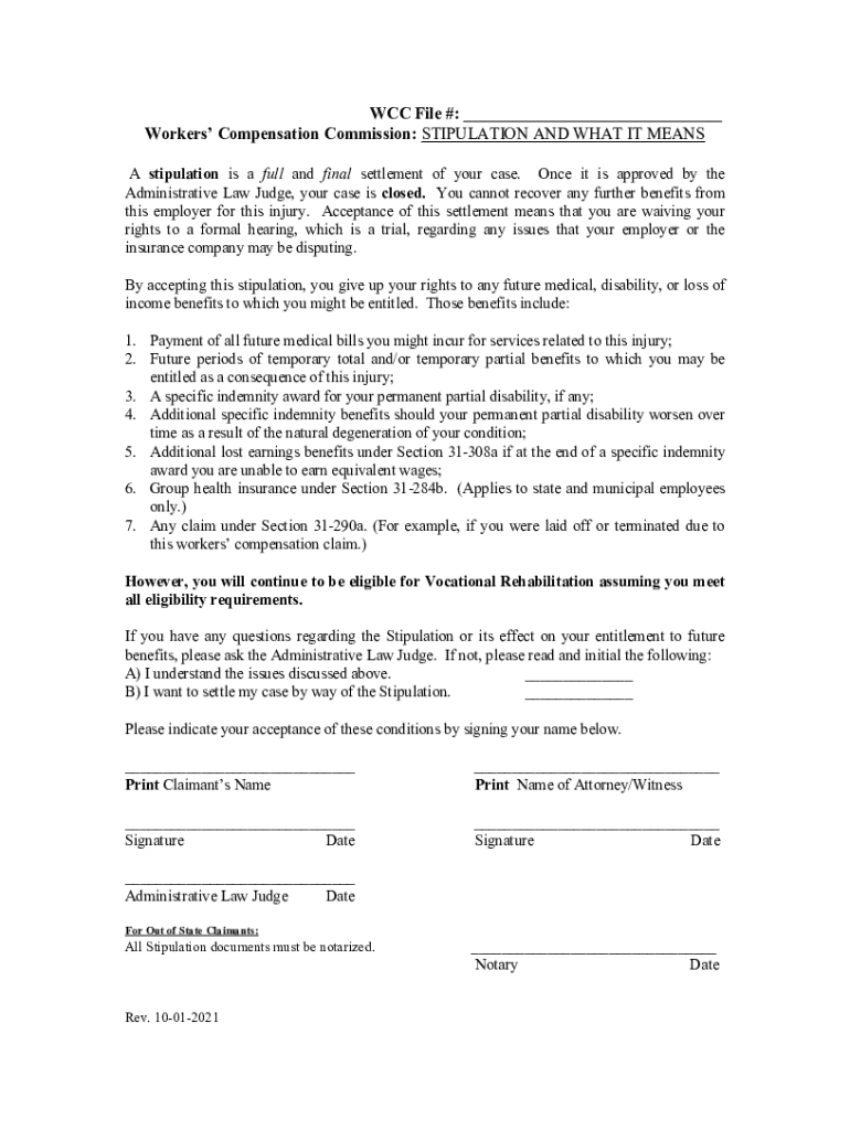 Fillable Online FORM: Stipulation and What It Means Fax Email Print ...