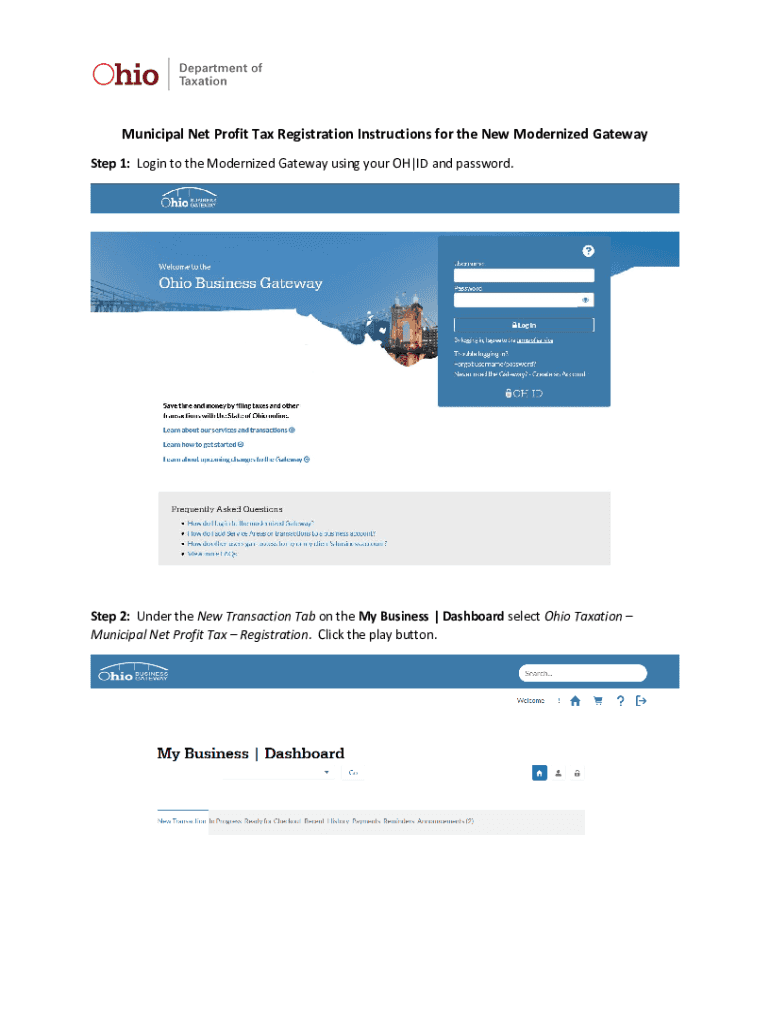 Fillable Online tax ohio Municipal Net Profit Tax Registration ...