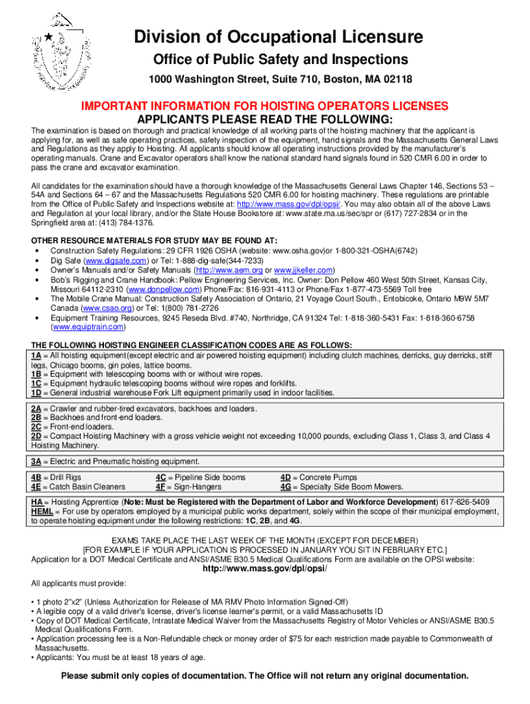 Fillable Online Division of Occupational Licensure - Office of Public ...