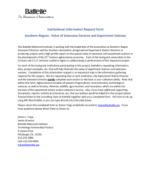 Fillable Online Fillable Online Institutional Information Request Form ...