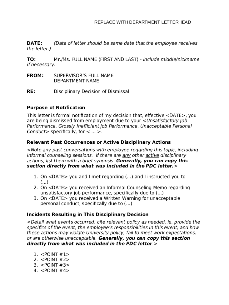 Sample dismissal letter for perance (00016920).DOC. 00016920.DOC Doc ...