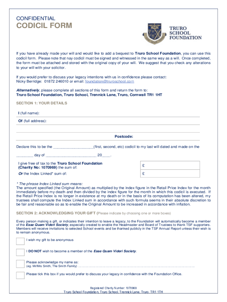 Fillable Online Bequest Language for a Gift In Your WillNassau County ...