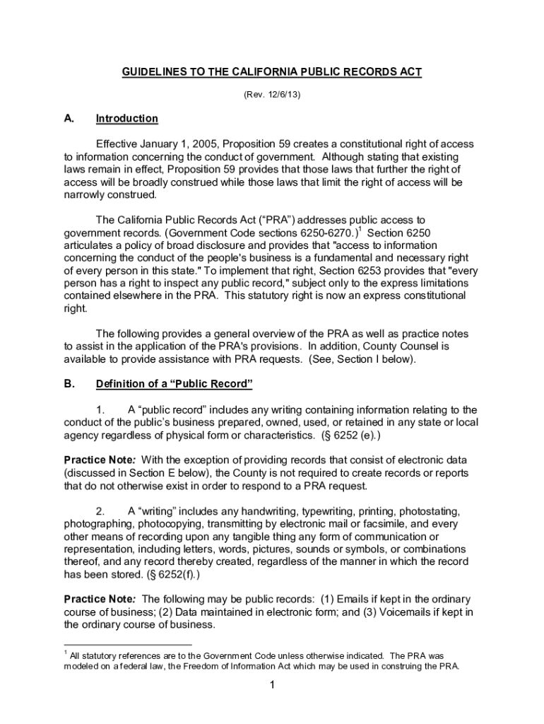 Fillable Online www.parks.ca.govPublic Records Access Guidelines - CA ...