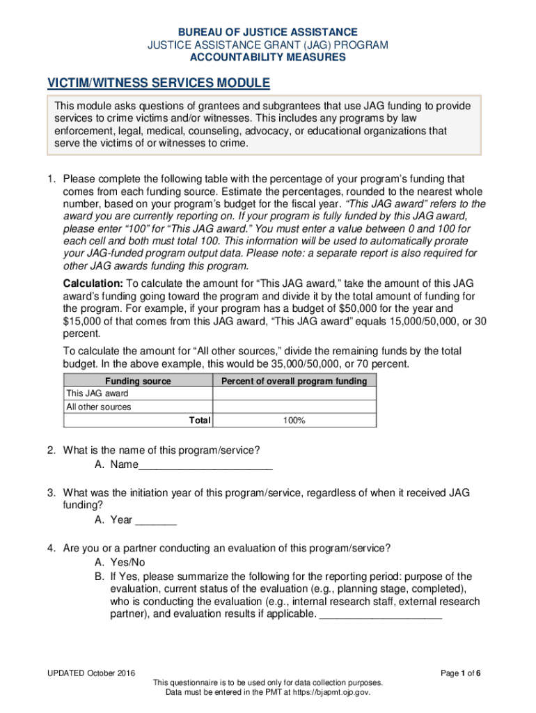 Fillable Online bja.ojp.govmediadocumentBUREAU OF JUSTICE ASSISTANCE JUSTICE ASSISTANCE GRANT ...