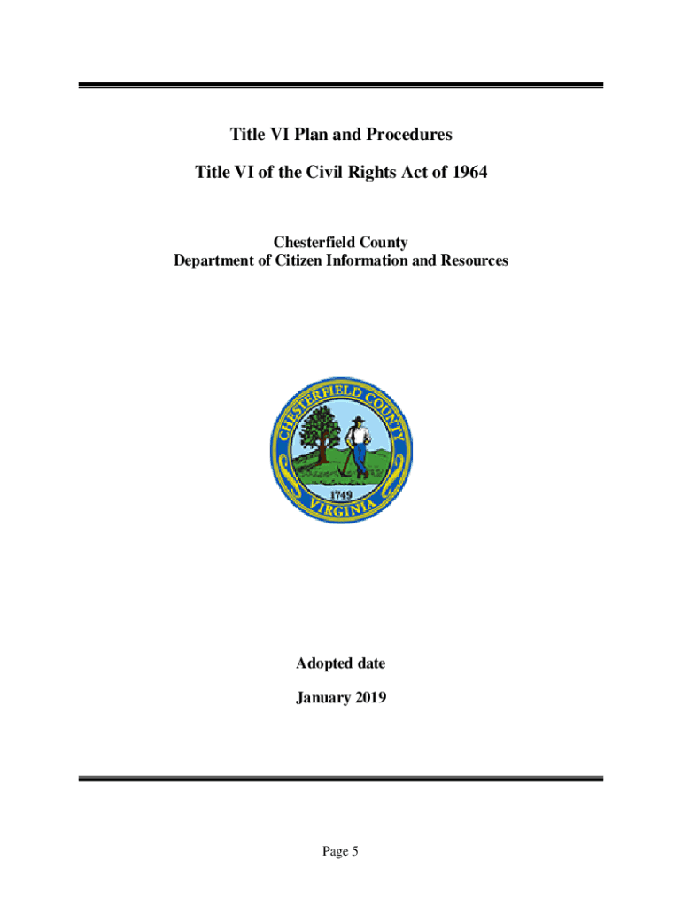 Fillable Online Title VI Plan and Procedures Title VI of the Civil ...