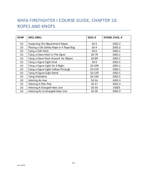 Fillable Online NHFA FIREFIGHTER I COURSE GUIDE, CHAPTER 10: ROPES AND ...