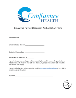 Fillable Online Payroll Deduction Form Template - 10+ Free Sample, ExampleAuthorized Employee ...