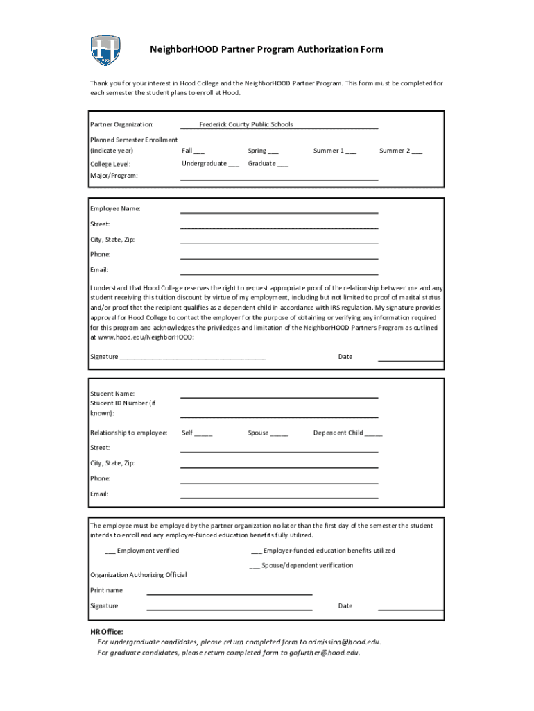 Fillable Online Partner Program - Authorization form Fax Email Print ...