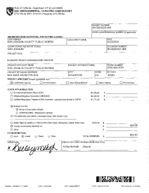 Fillable Online 2021 ENVIRONMENTAL FILING FEE CASH RECEIPT DFW 753.5a ...