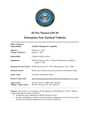 Fillable Online DCMA-MAN 4101-05, Change 1. Enterprise Non-Tactical ...