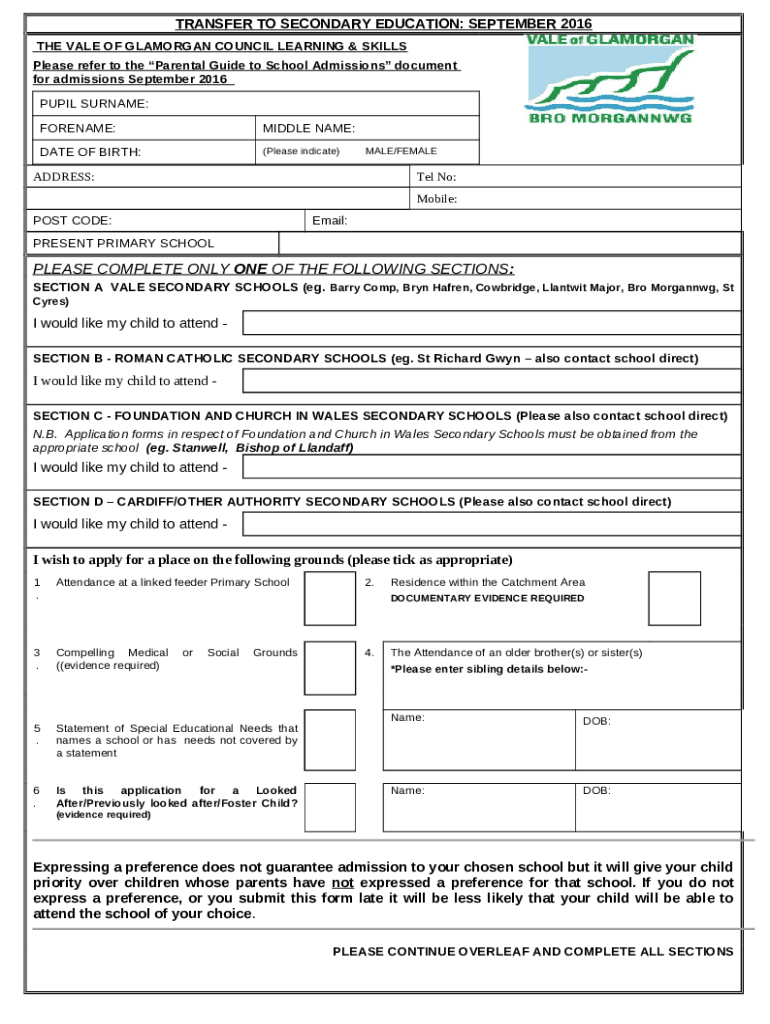 Application Y6 Transfer 2016 ENGLISH Doc Template | pdfFiller