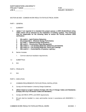 Fillable Online MASTER SPECIFICATIONS Division 26 ELECTRICAL Fax Email ...