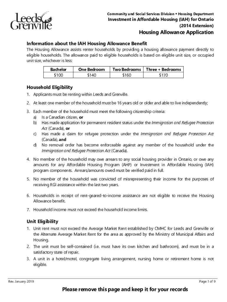 Fillable Online Housing Allowance Application Form Fax Email Print ...