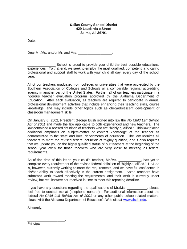 SUGGESTED SAMPLE PARENTAL NOTIFICATION LETTER Doc Template | pdfFiller