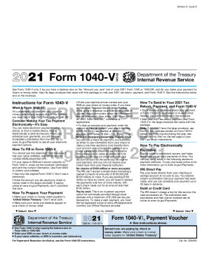 Fillable Online 2021 Form 1040-V(OCR-ES). Payment Voucher Fax Email ...