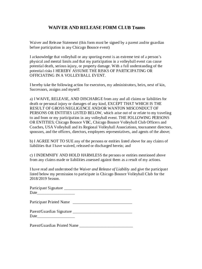 Waiver & Release FLIGHT Doc Template | pdfFiller