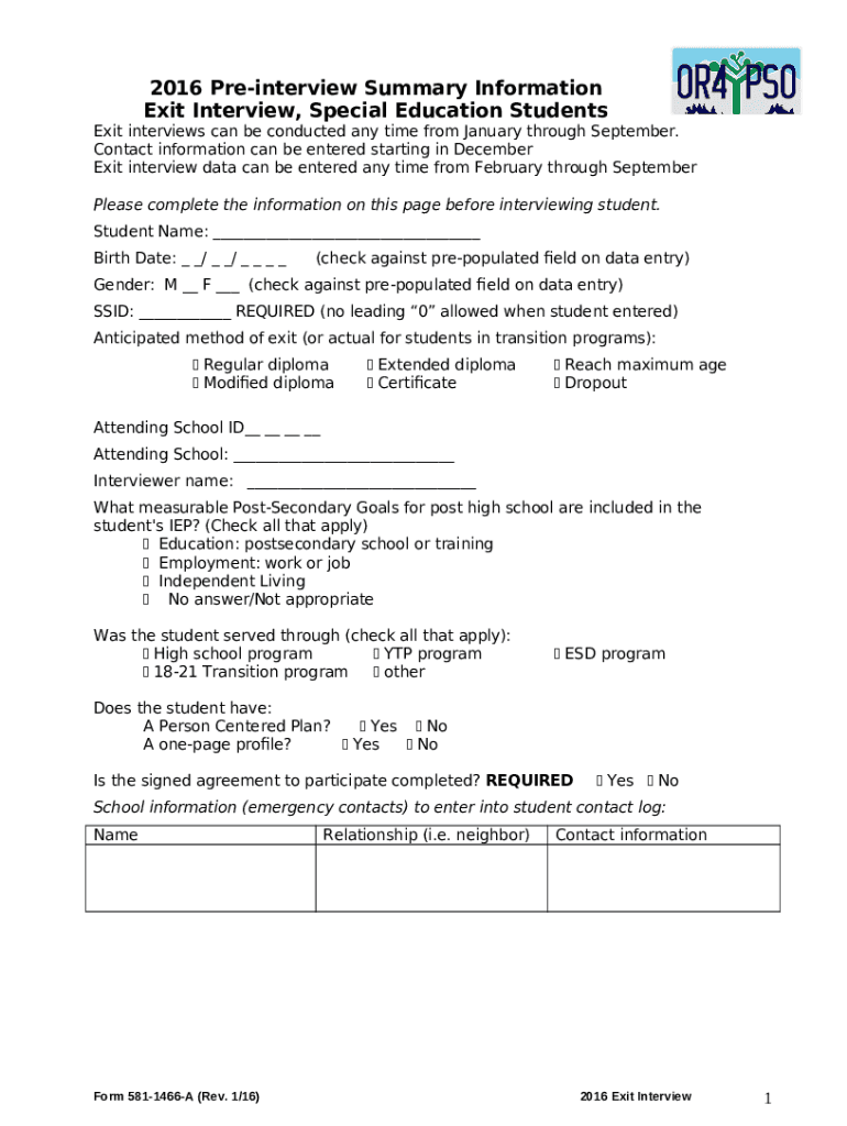 Preference based on interview status (preinterview vs ... Doc Template ...