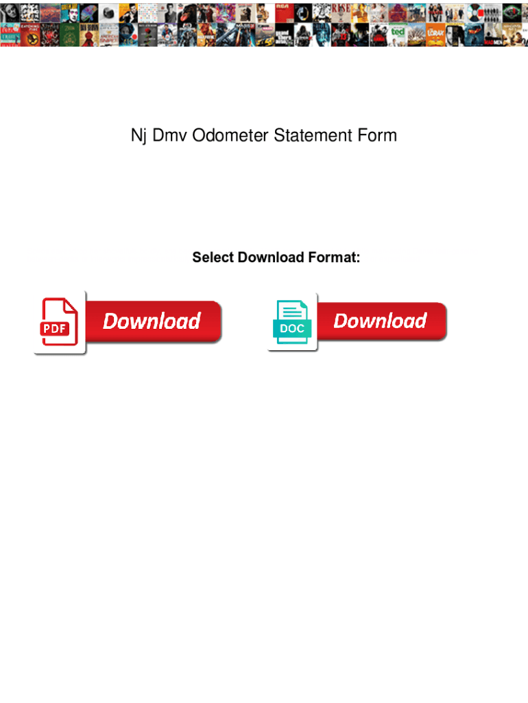 Fillable Online Nj Odometer Statement - Fill Out and Sign Printable ...