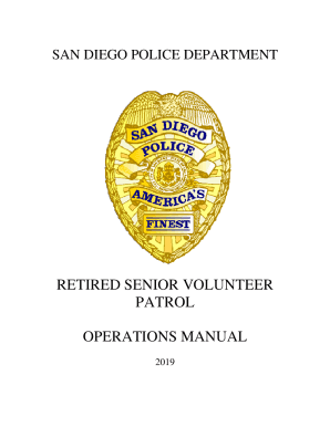 Fillable Online SAN DIEGO POLICE DEPARTMENT CENTRAL DIVISION OPERATIONS ...