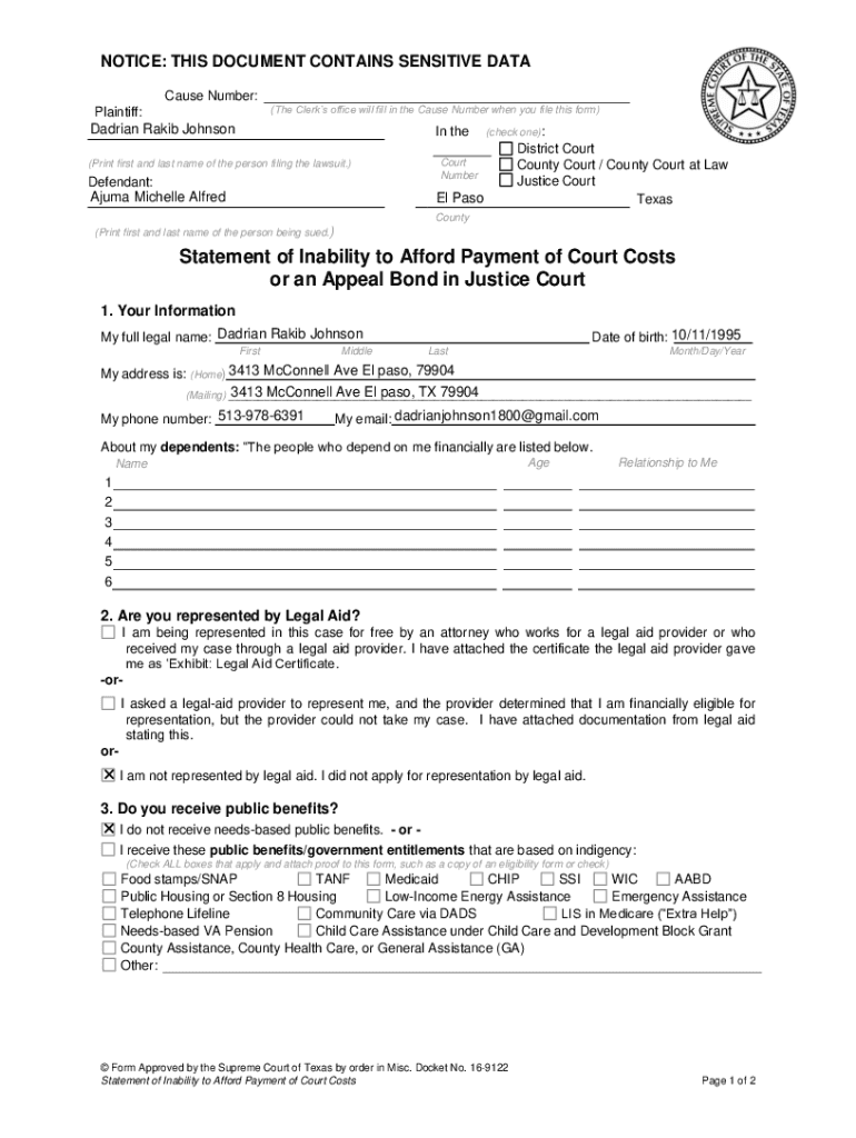 Fillable Online selfhelp efiletexas fill.ioNOTICE-THIS-DOCUMENT ...