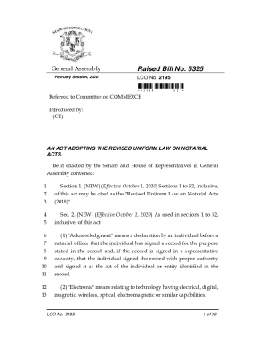 Fillable Online www.cga.ct.gov2014TOBGeneral Assembly Raised Bill No ...