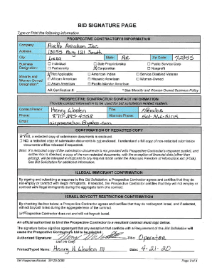 Fillable Online BID SIGNATURE PAGE - gis.arkansas.gov Fax Email Print ...