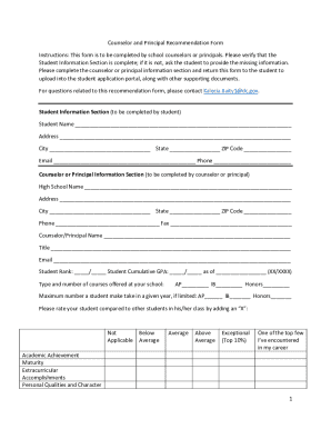 Fillable Online dcps dc 1 Counselor and Principal Recommendation Form Instructions: This ... Fax ...