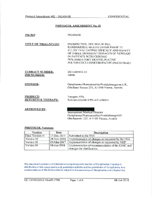 Fillable Online TITLE OF'TRIAL/STUDY: IND NUMBER: PROTOCOL AMENDMENT ...