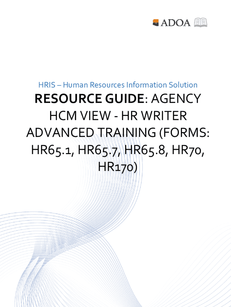 Fillable Online hr az resource guide: agency hcm view - hr writer ...