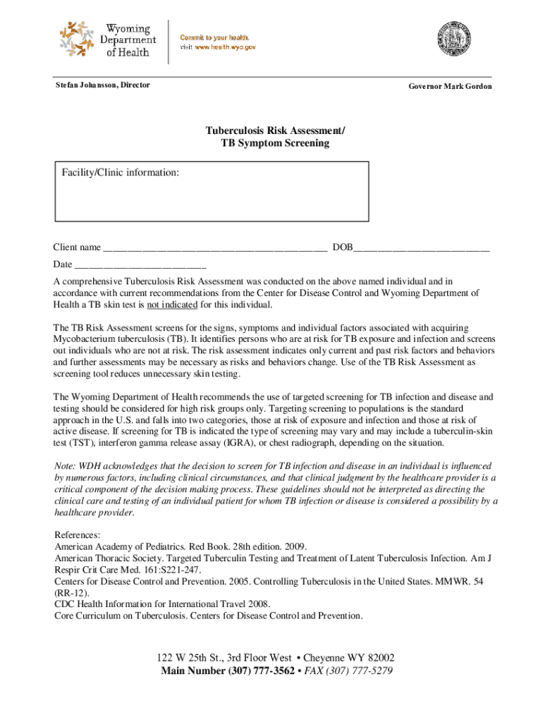 Fillable Online www.dhss.alaska.govdphEpiTuberculosis (TB) Infection ...