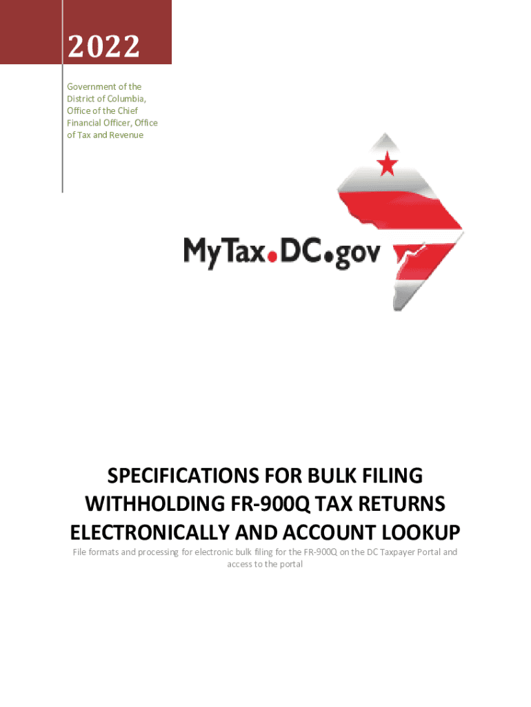 Fillable Online Specifications for Bulk FILING Withholding FR-900q tax ...