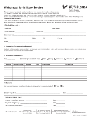 Fillable Online B) What is the process to request a Military Withdrawal ...