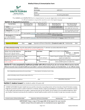 Fillable Online Fillable Online Medical History Immunization Form ...