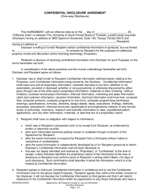 Fillable Online Confidential Disclosure Agreement Sample ContractsLaw ...
