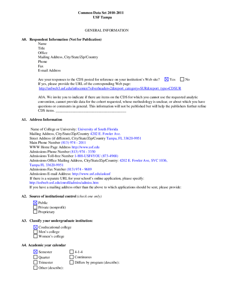 Fillable Online Common Data Elements - USF Fax Email Print - pdfFiller