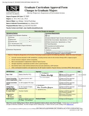 Fillable Online Graduate Curriculum Approval Form Changes to Graduate ...
