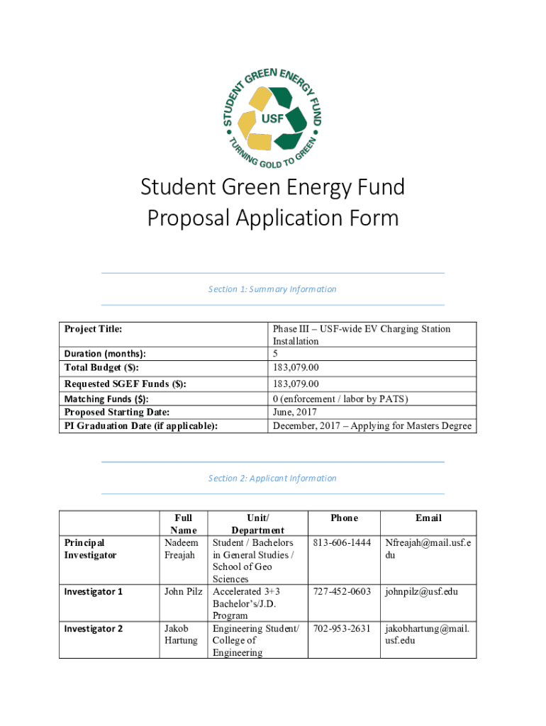 Fillable Online doczz.netdoc9059483Student Green Energy Fund Proposal ...