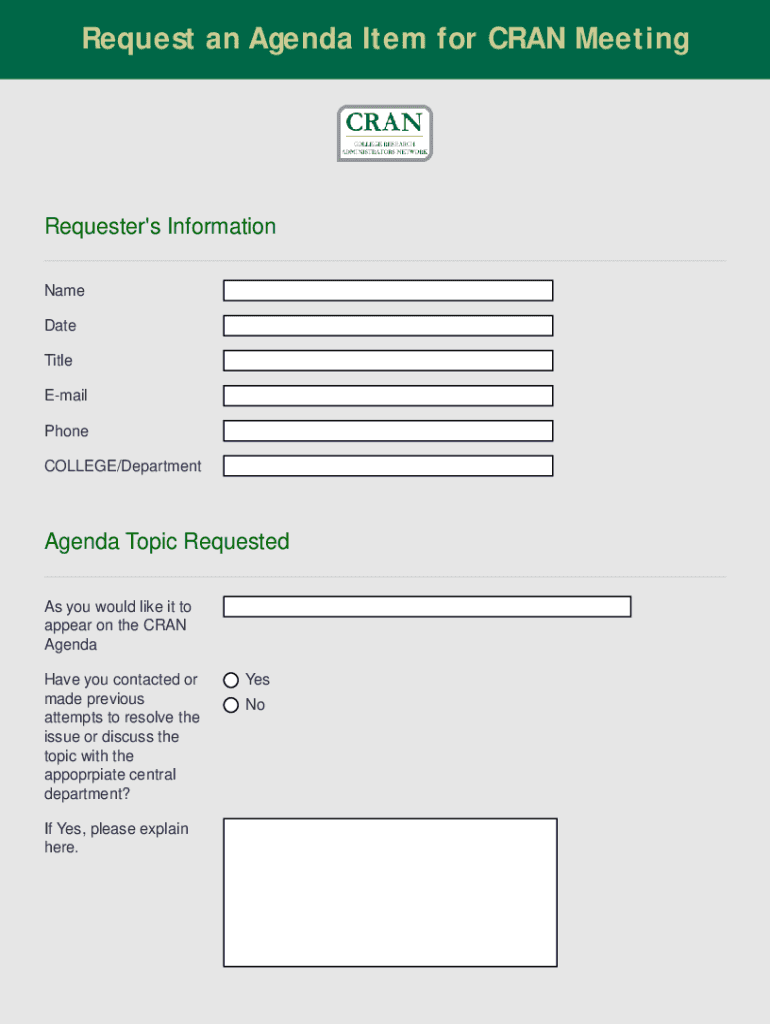 Fillable Online How to request agenda items via email sample Fax Email ...
