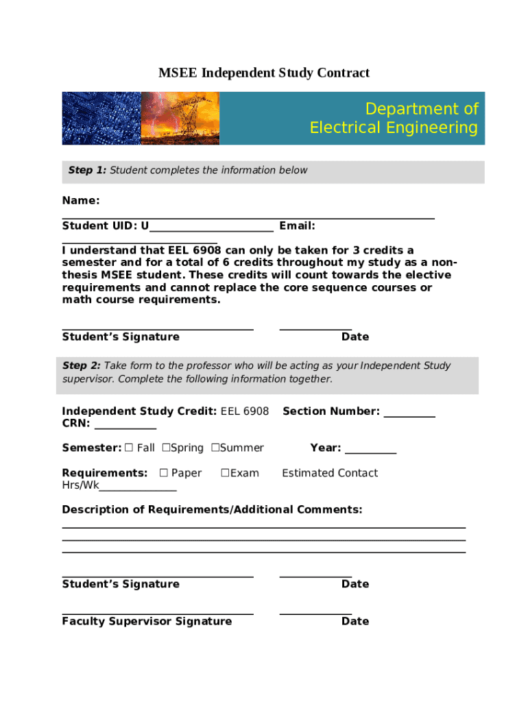 Plan of Study / Check Sheet - MSEE Doc Template | pdfFiller