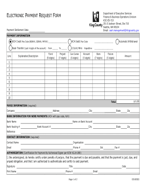 Fillable Online ELECTRONIC PAYMENT REQUEST FORM Fax Email Print - pdfFiller