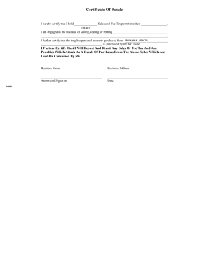 Fillable Online downloads.monoprice.comfilesmanualsRESALE CERTIFICATE I HEREBY CERTIFY under ...