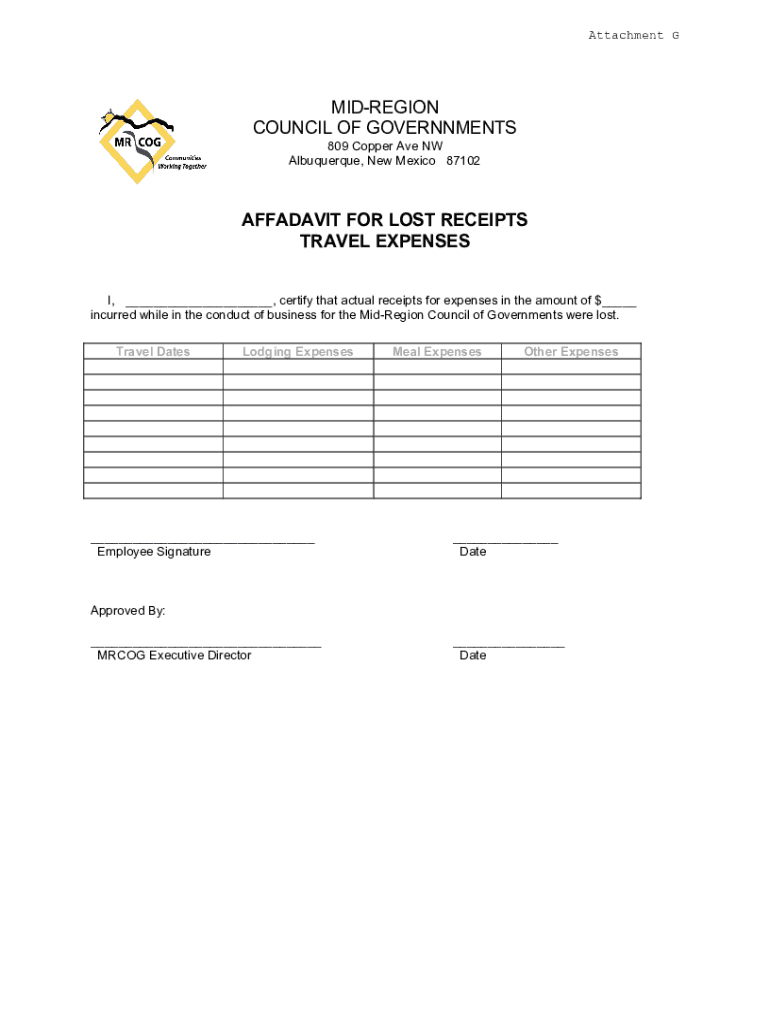 Fillable Online Travel Lost Receipts Form Fax Email Print - pdfFiller