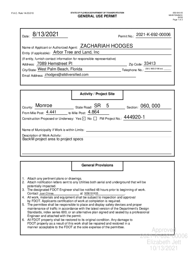 Fillable Online Fillable Online GENERAL USE PERMIT Fax Email Print ...