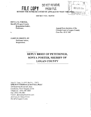 Fillable Online reply brief of petitioner, sonya porter, sheriff of ...